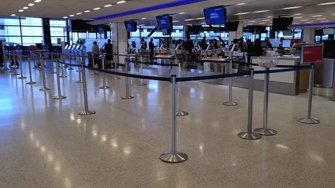 Empty Delta Airlines ticket counter with... | Stock Video | Pond5