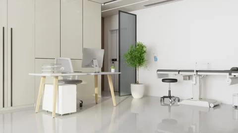 Empty Doctor's Office With Doctor's Desk... | Stock Video | Pond5