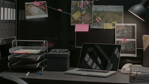 Empty evidence room equipped with clues ... | Stock Video | Pond5