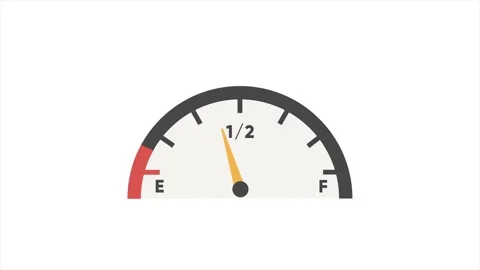 Empty Fuel gauge icon. Low Gasoline indi... | Stock Video | Pond5
