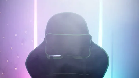 Empty gaming chair in cyberspace room wi... | Stock Video | Pond5
