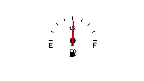 Empty gas fuel gauge dial 2d animation w... | Stock Video | Pond5