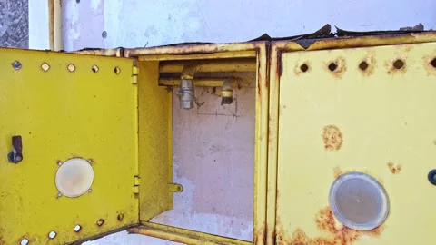 Empty Gas Meter Box Attached to Wall of ... | Stock Video | Pond5