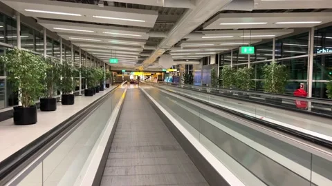 an empty hall at the airport in Amsterda... | Stock Video | Pond5