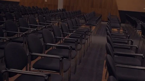 Empty hall, ready for presentation at bu... | Stock Video | Pond5