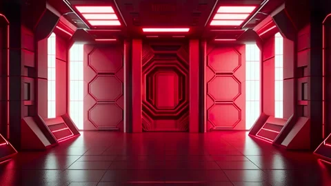 Empty light red studio room futuristic s... | Stock Video | Pond5