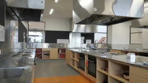 Empty Modern High School Kitchen Classro... | Stock Video | Pond5