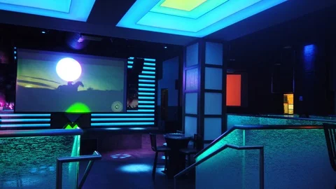 Empty Night Club With Neon Lights And Vi... | Stock Video | Pond5