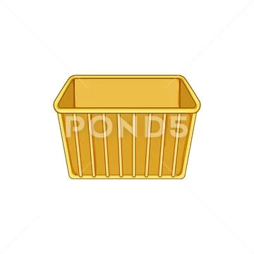 Empty plastic crate cartoon vector illustration: Graphic #264561853