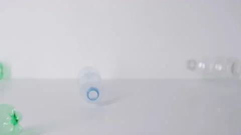 Empty Plastic Water Bottles Falling | Stock Video | Pond5