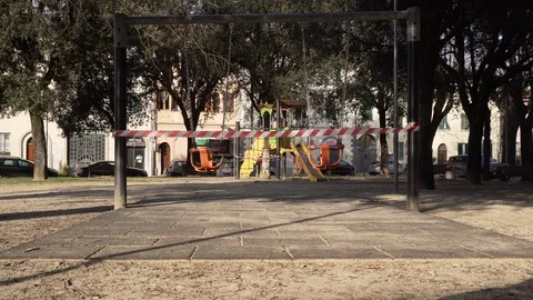 Empty playground no children playing out... | Stock Video | Pond5