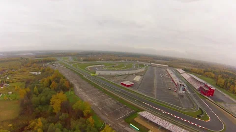 Empty Race ring before race. Aerial view... | Stock Video | Pond5