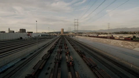 Empty Rail Yard In LA Under 4th Street B... | Stock Video | Pond5