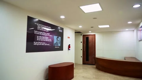 An empty reception counter inside the co... | Stock Video | Pond5