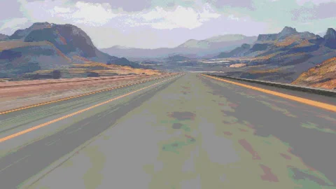 Empty road 8 bit background loop | Stock Video | Pond5