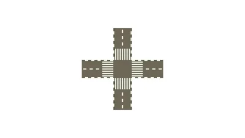 Empty road intersection icon animation | Stock Video | Pond5