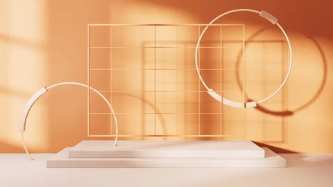 Empty room with geometry shapes, 3d rend... | Stock Video | Pond5