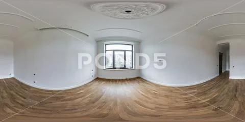 Empty room without furniture full spherical hdri panorama 360 degrees ...