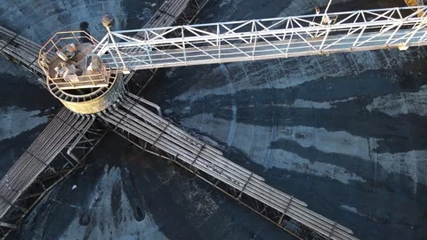 Empty secondary clarifier tank from the ... | Stock Video | Pond5