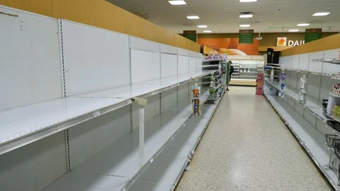 Empty Grocery Store Shelves Stock Video Footage | Royalty Free Empty ...