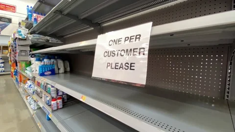 Empty Shelves at Walmart During COVID-19... | Stock Video | Pond5