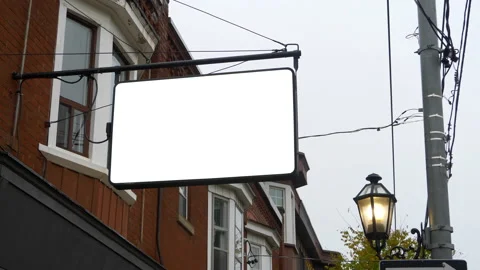 Empty Shop Sign Board, White Blank Signb... | Stock Video | Pond5