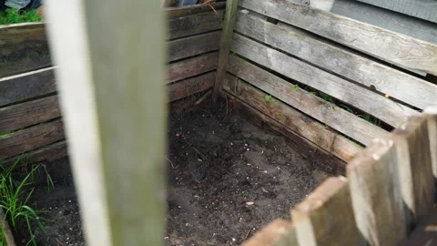 Empty space from under the compost. Wood... | Stock Video | Pond5
