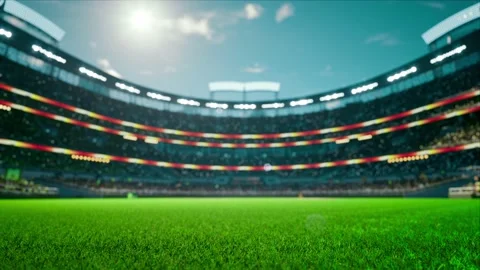 empty stadium arena with animated fans c... | Stock Video | Pond5