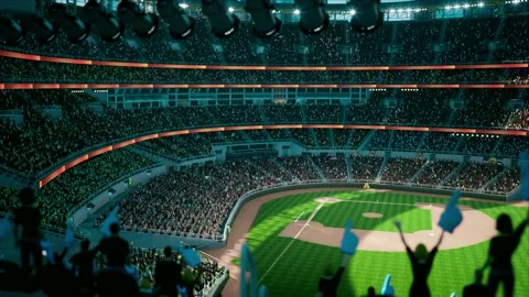 empty stadium arena with animated fans c... | Stock Video | Pond5