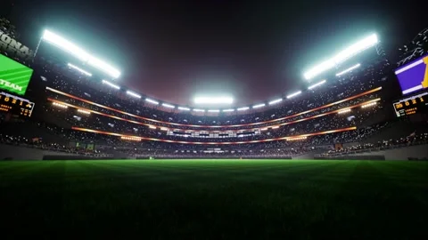 empty stadium arena with animated fans c... | Stock Video | Pond5