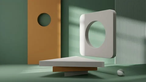 Empty stage with geometry interior backg... | Stock Video | Pond5