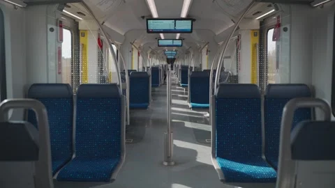 Empty suburban train coach in Munich, Ge... | Stock Video | Pond5