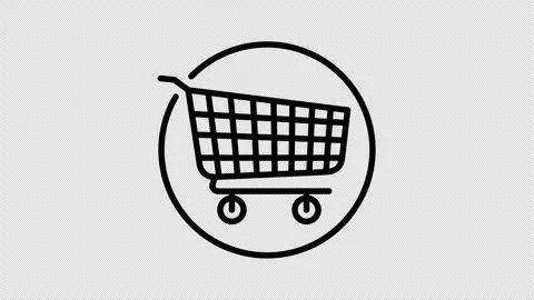 Empty supermarket shopping cart graphic ... | Stock Video | Pond5