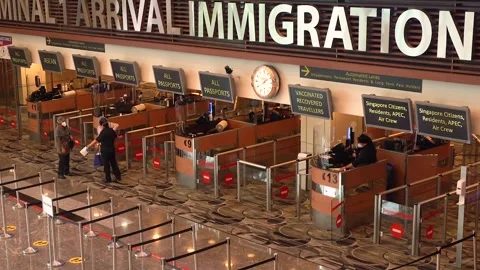 Empty Terminal 1 Arrival Immigration At ... | Stock Video | Pond5