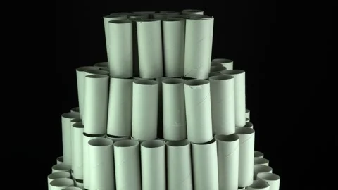 Empty toilet paper rolls. Apocalypse or ... | Stock Video | Pond5