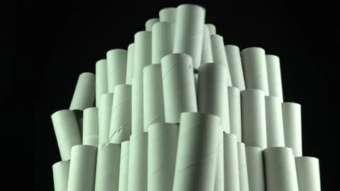 Empty toilet paper rolls break down and ... | Stock Video | Pond5