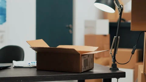Empty warehouse office space filled with... | Stock Video | Pond5