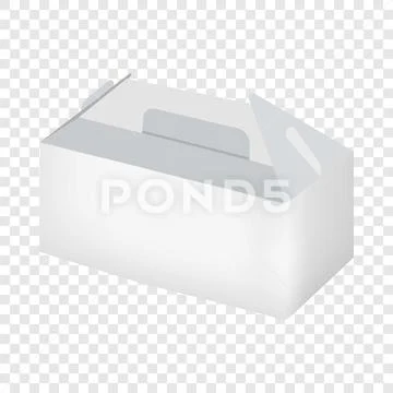 Empty white take out box mockup, realistic style: Graphic #77859045