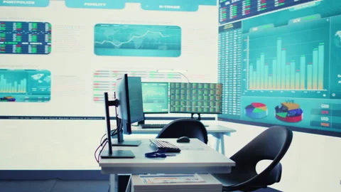 Empty work cubicles inside the enterpris... | Stock Video | Pond5