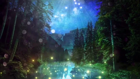 Enchanted forest loopable HD background ... | Stock Video | Pond5