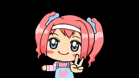 Encouraging Animated Girl - Background | Stock Video | Pond5