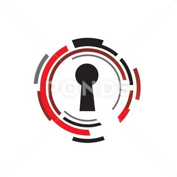 Encrypted key cyber security logo design vector illustration ...