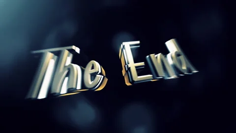 The End 3D Cinematic on blue background | Stock Video | Pond5