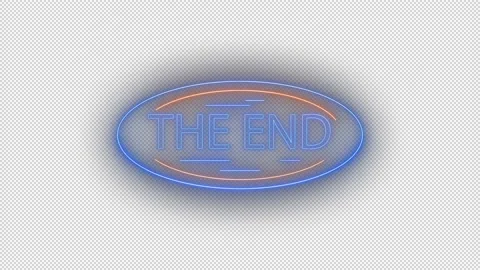THE END animated blue neon text sign in ... | Stock Video | Pond5