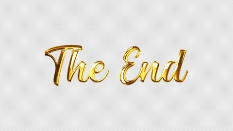 The end golden text with light glowing ... | Stock Video | Pond5