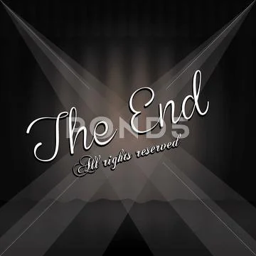 The end label over black background vector illustration Illustration ...