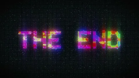 The End Retro Text Effect with Glitch Ba... | Stock Video | Pond5