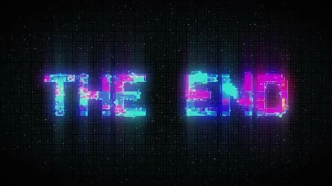 The End Retro Text Effect with Glitch Ba... | Stock Video | Pond5