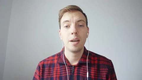 The end of the video-call, the man says ... | Stock Video | Pond5