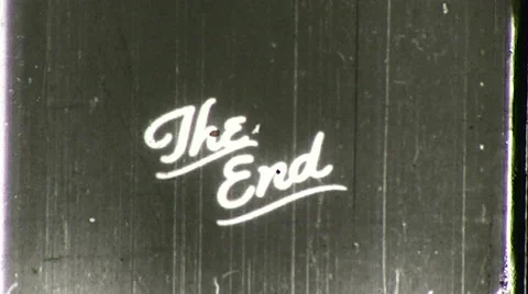 THE END Vintage Old Film Title Graphic L... | Stock Video | Pond5